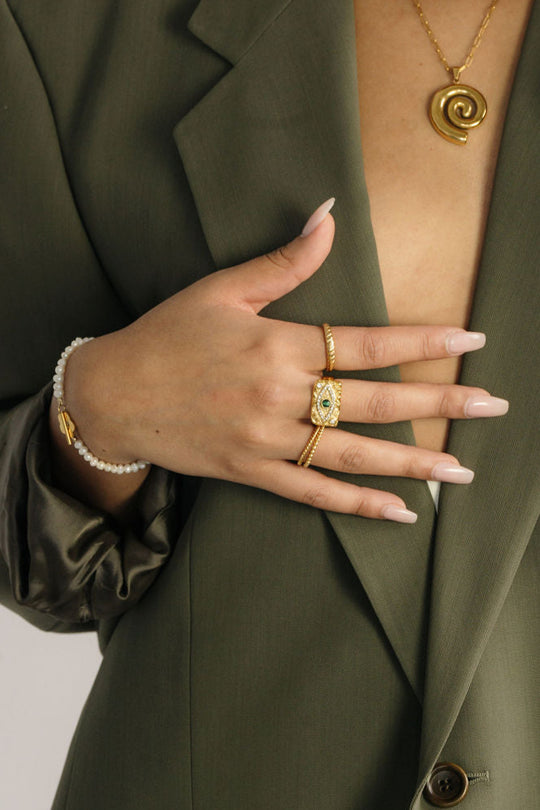 Watchful Goddess Evil Eye Ring – Unsalted Honey